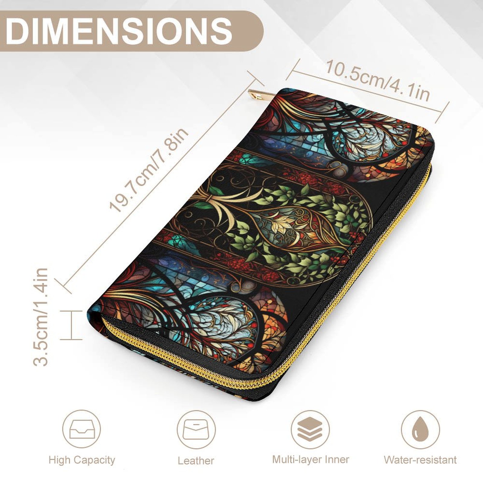 Stained Glass Tree of Life Wallet Leather Wallet | ID: D7337391