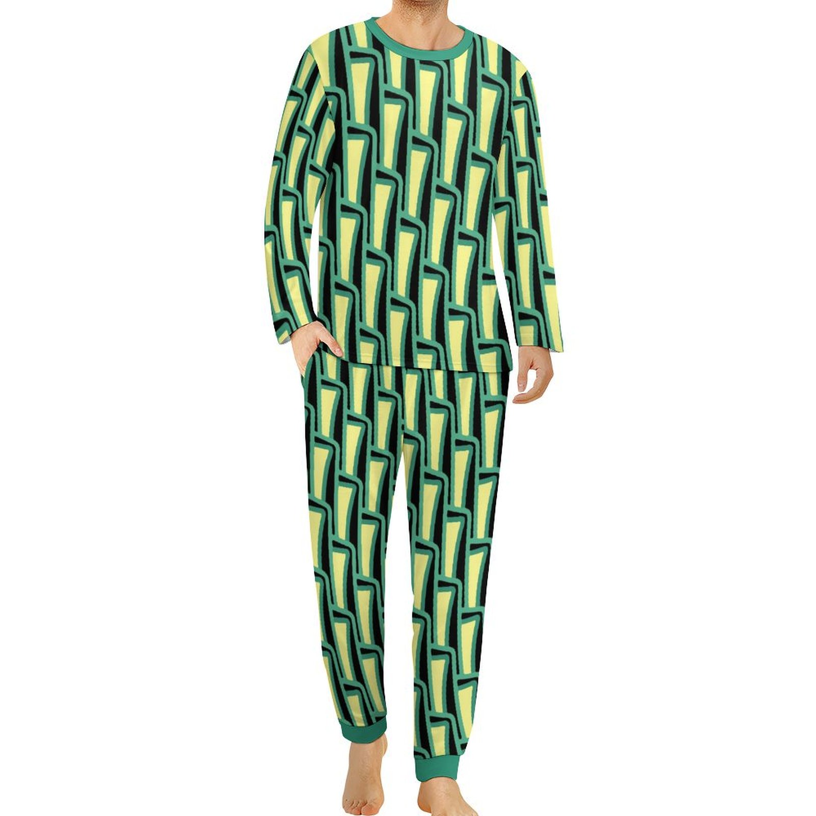 minimalistic black arrows verbal Men's Soft Pajama Set (ITZ) | ID: D7338002