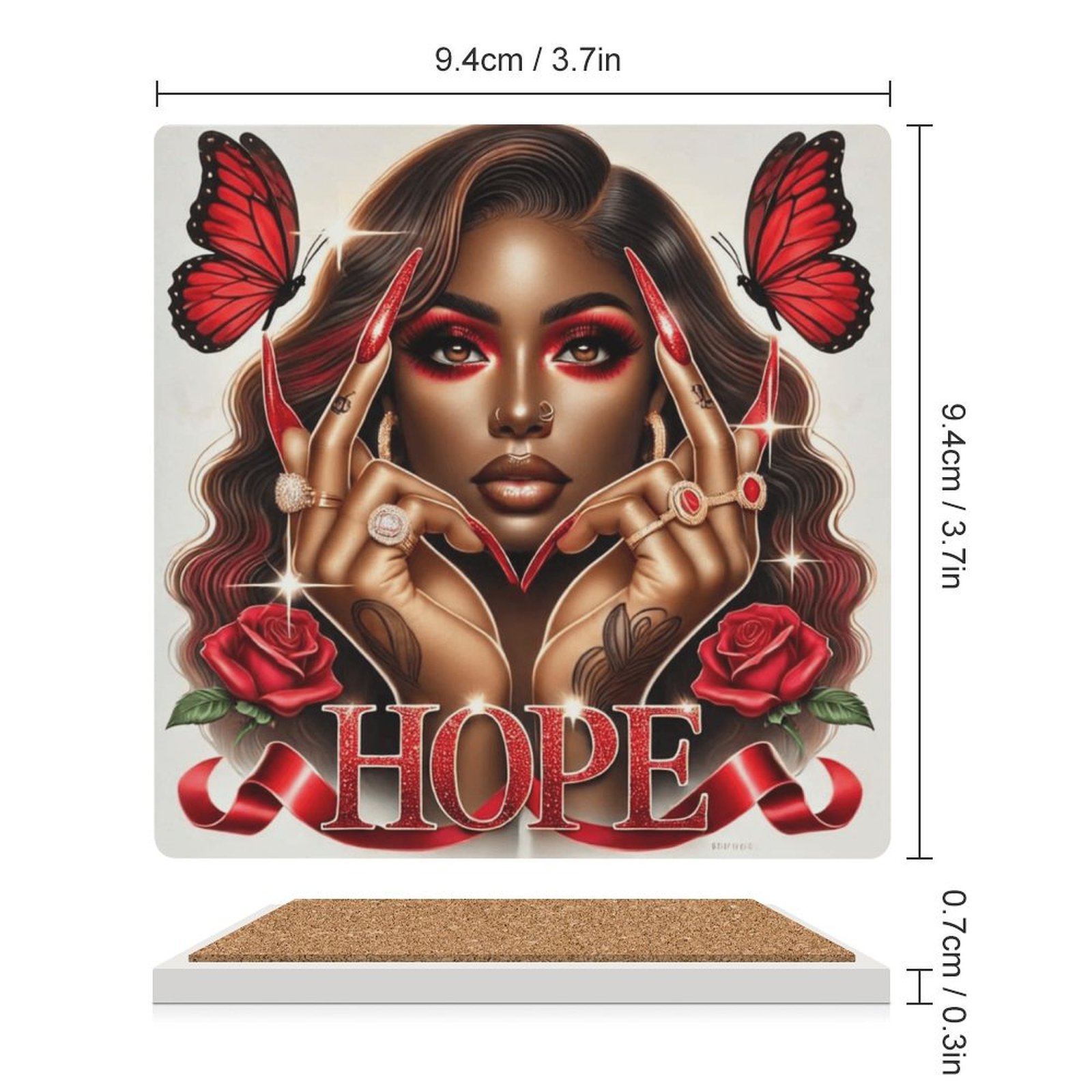 HOPE Ceramic Coasters (Square) | ID: D7382504