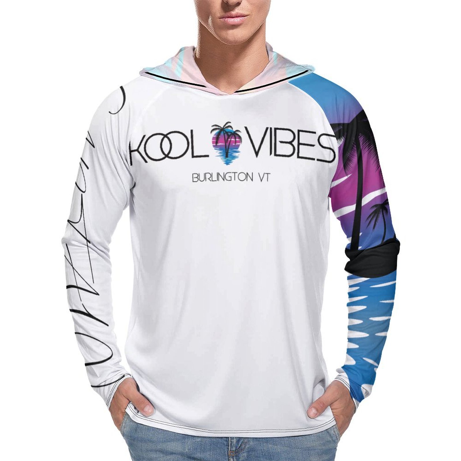 KOOL VIBES Light Sweatshirt Men's Sun Protection Hoodie | ID: D7405846