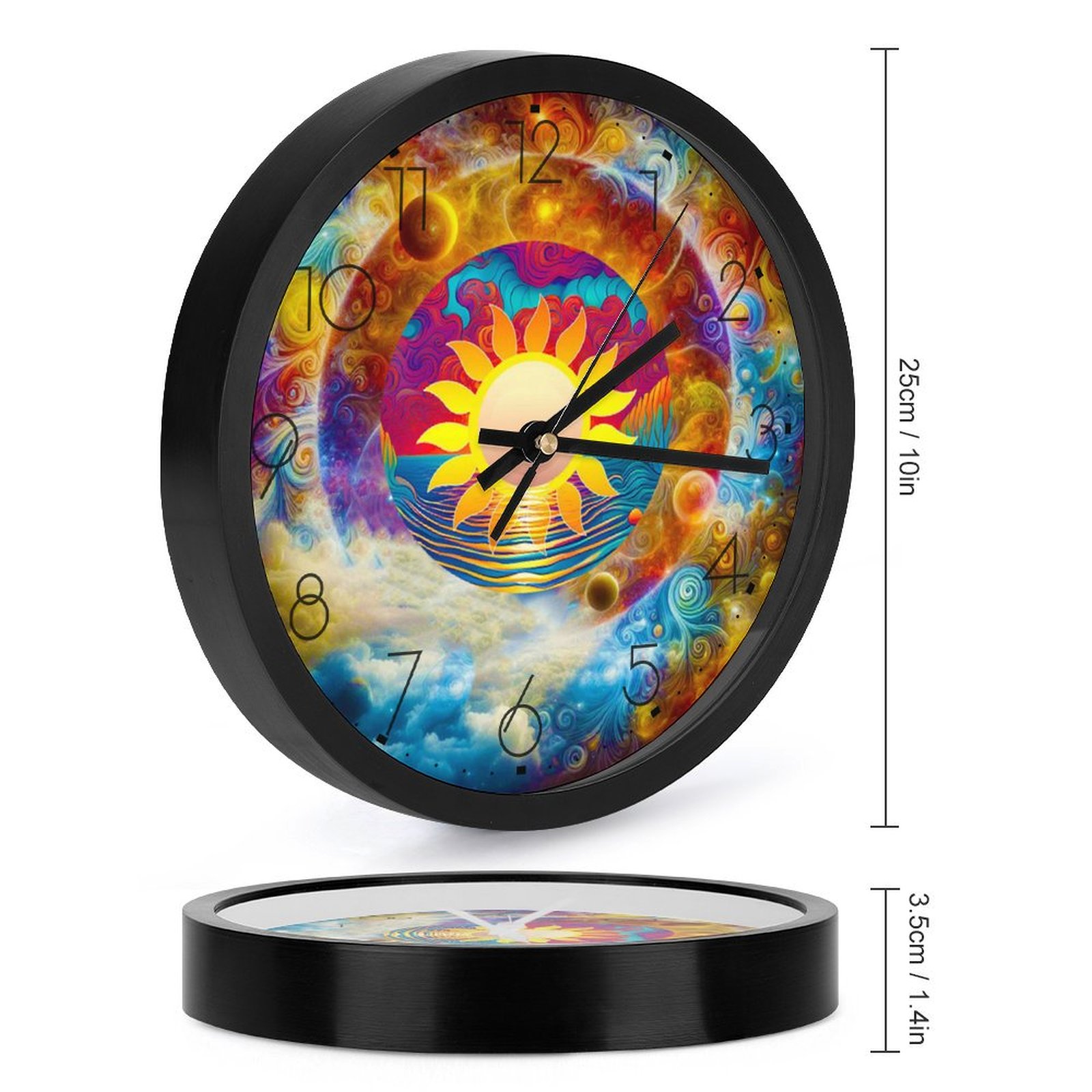 Cosmic Sun Round Wall Clock | ID: D7473702