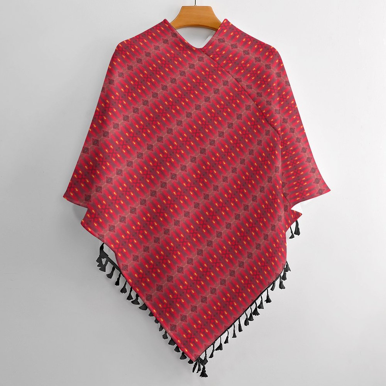 Red Stripes Tassel Cape | ID: D7542824